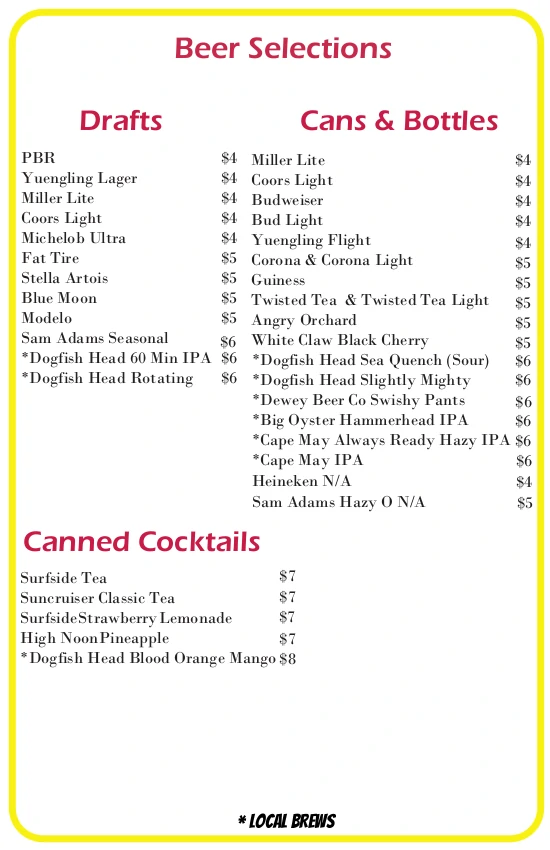 Drink Menu - Nicola Pizza