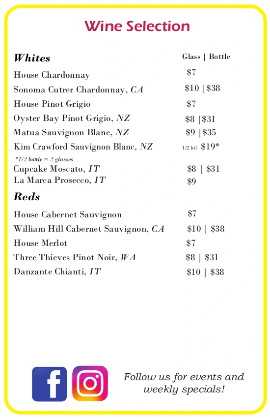 Drink Menu - Nicola Pizza