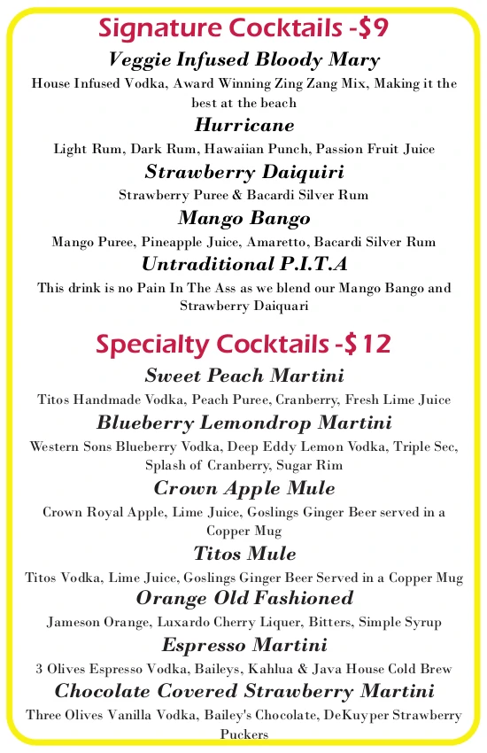 Drink Menu - Nicola Pizza